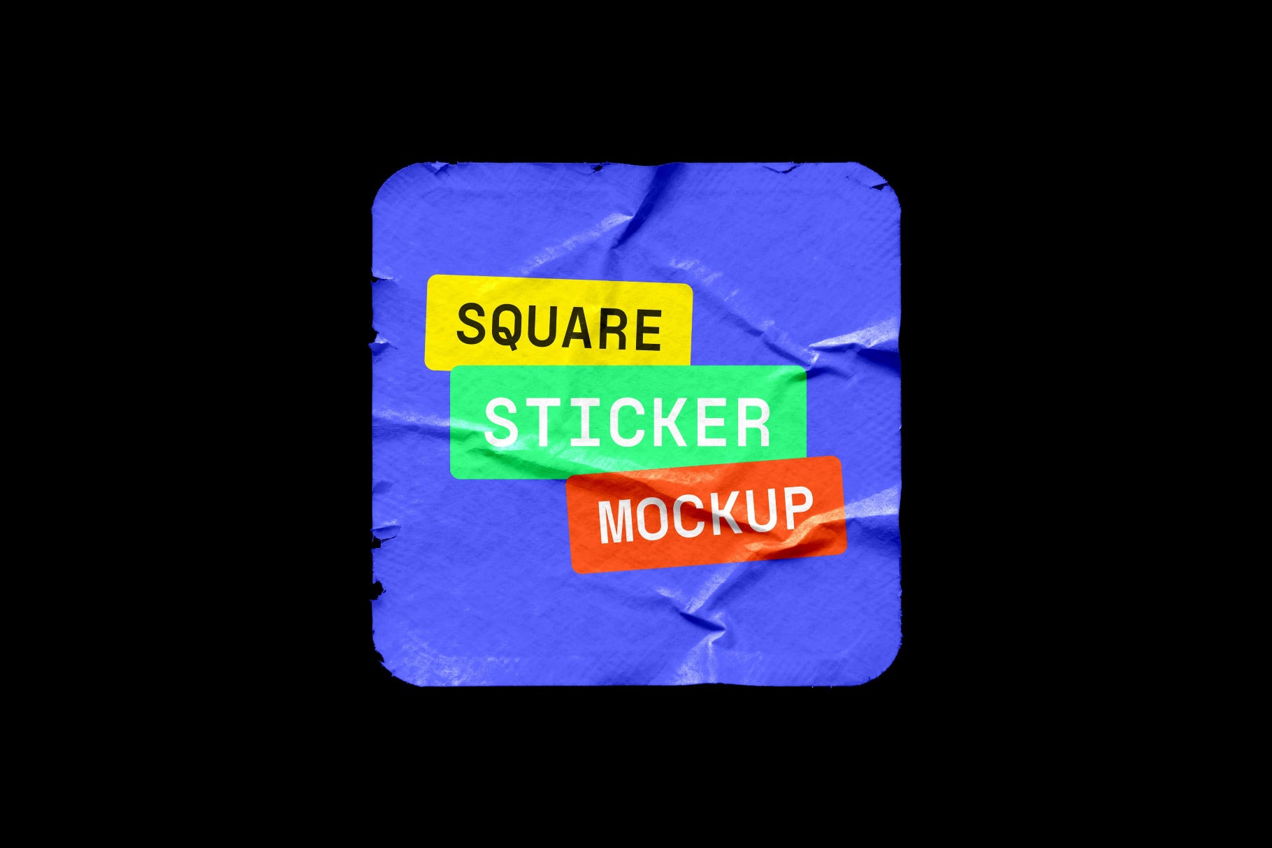Glued & Worn Rectangle Sticker Mockup – TIM STICKER